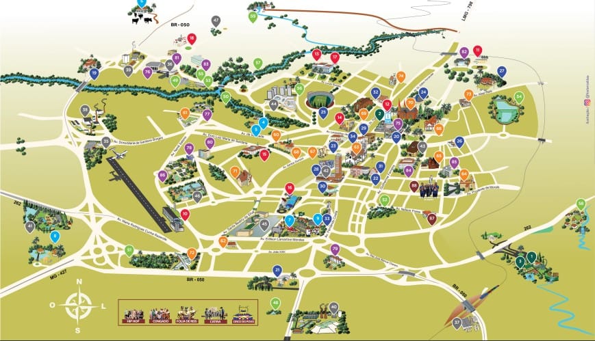 Mapa turístico de Uberaba - Visite Uberaba